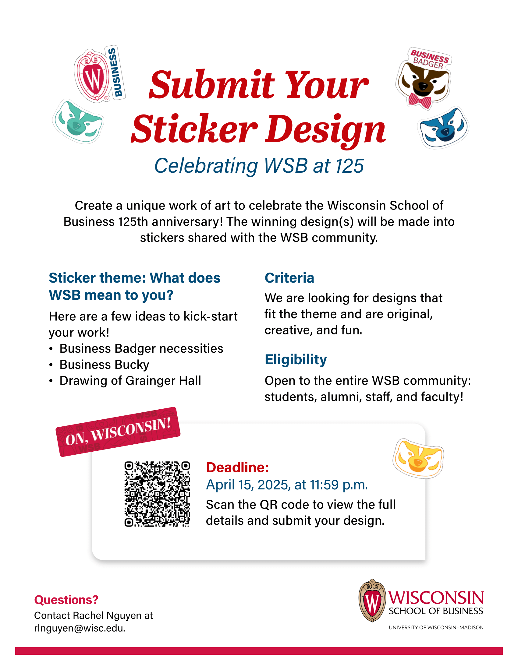 Submit Your Sticker Design: Celebrating WSB at 125 | Wisconsin School ...